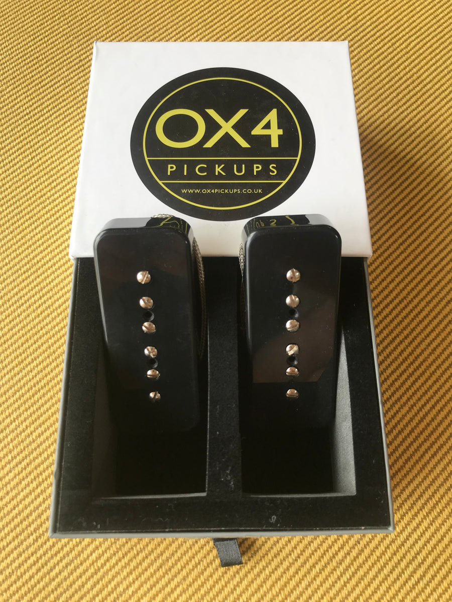 P90 Soapbar Pickup set with Black Butyrate Covers from OX4 -Click here ...